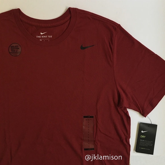 Nike | Shirts | Nike Dry Mens Drifit Cotton Shirt Maroon Red | Poshmark